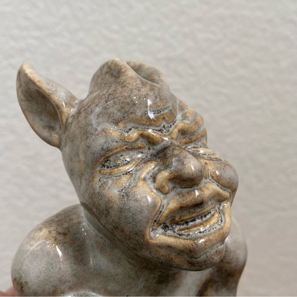 Art | Vintage Glazed Ceramic Gargoyle Mythical Gothic Collectible 55 ...